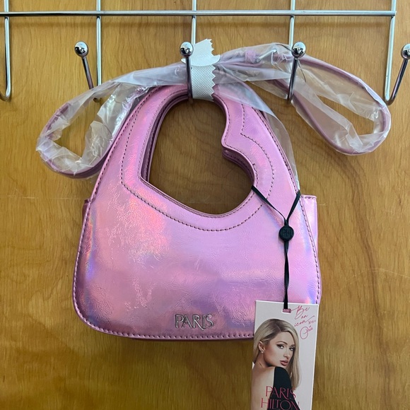 Paris Hilton | Bags | Shiny Pink Paris Hilton Shoulder Bag With Strap ...